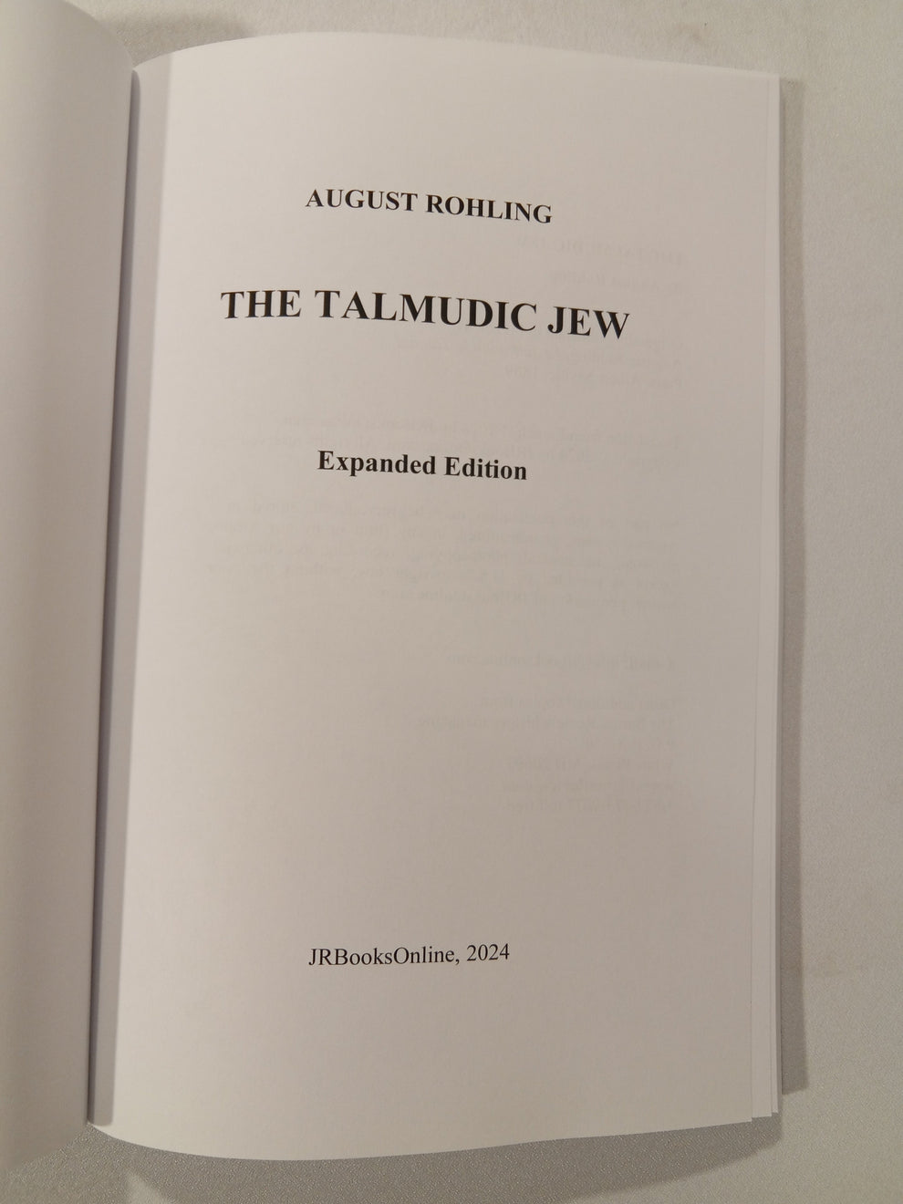 'Talmudic Jew by August Rohling PB – Brave White Books